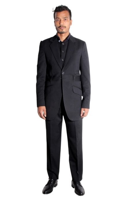 Never The Sinner Suit Tailored Belted Model Off-Centered Vent