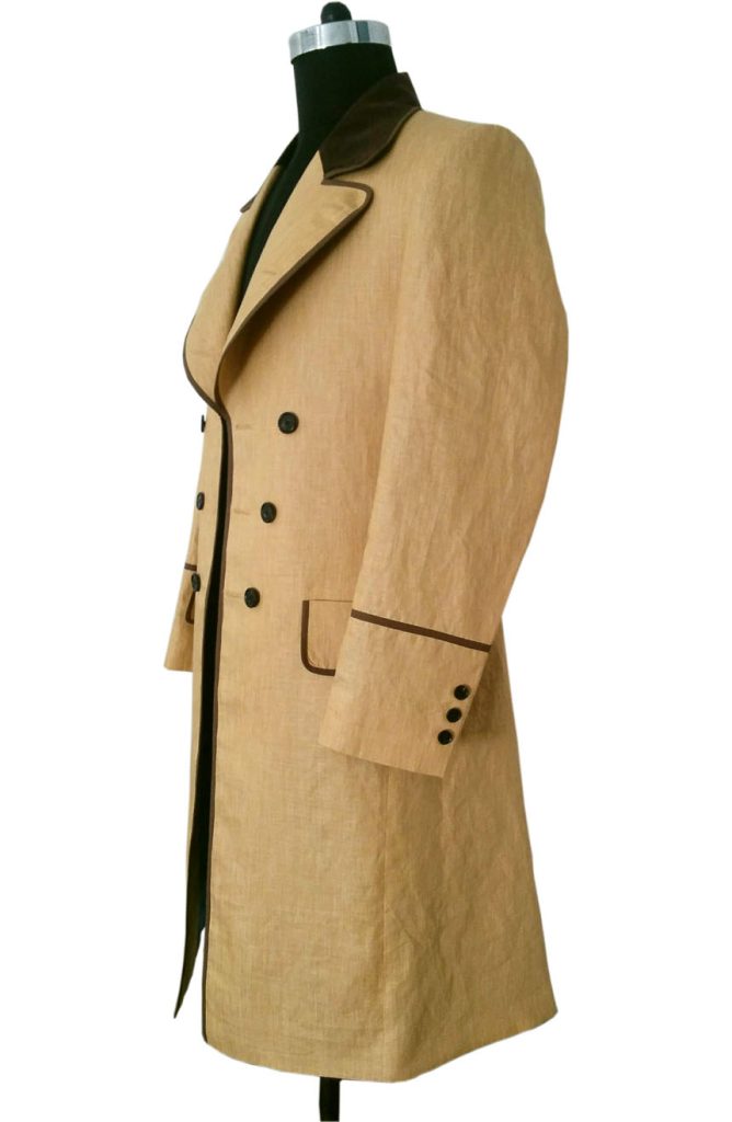 Men's Linen Frock Coat Summer Wedding Tailored Dress Coat